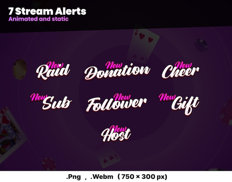 Purple Casino Overlay | Twitch Gambling Stream Package | Animated ...