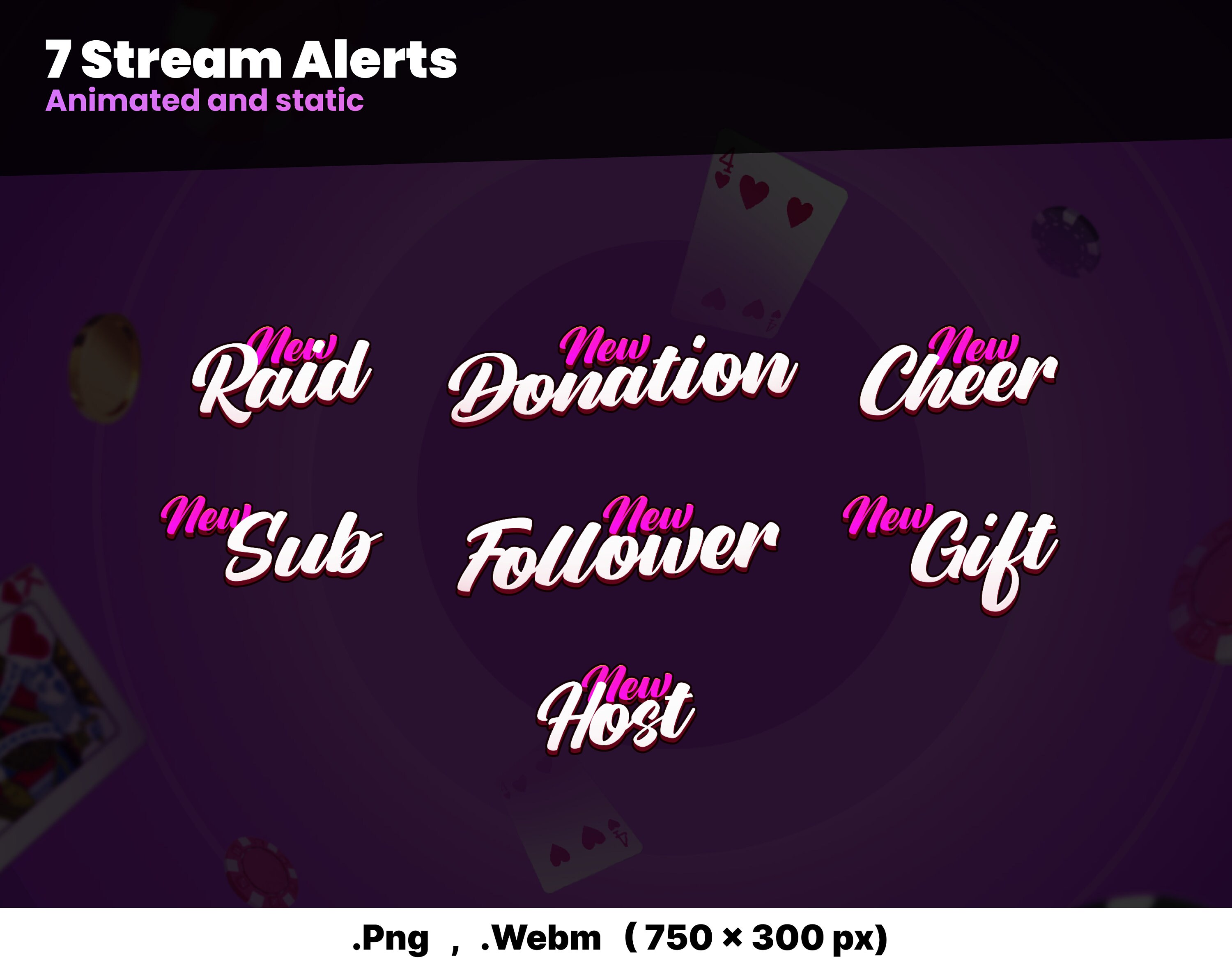 Purple Casino Overlay | Twitch Gambling Stream Package | Animated ...