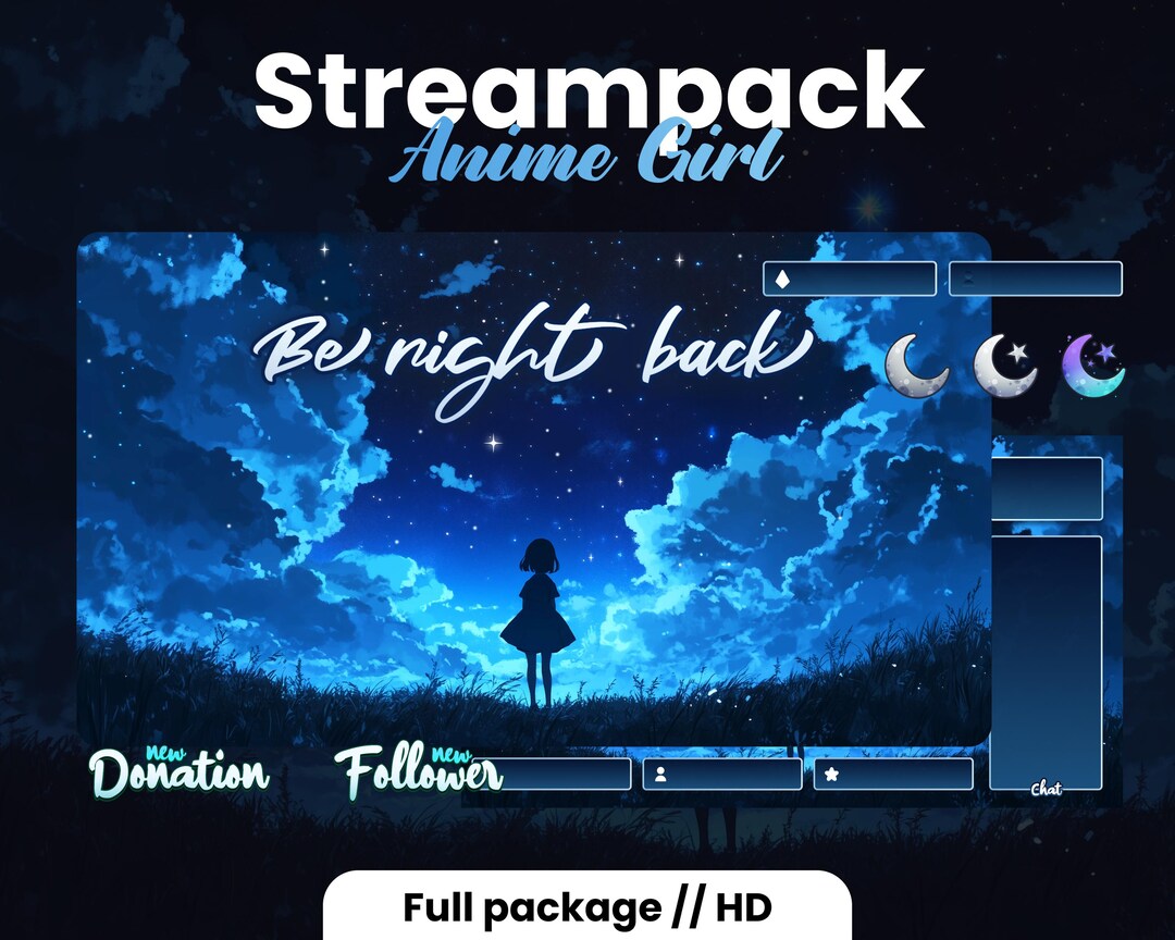 Streampack "cute Anime Girl" | Animated Twitch Stream Package ...