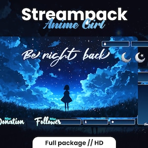 Streampack "cute Anime Girl" | Animated Twitch Stream Package ...