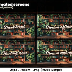 Low-fi Library Overlays Kit - Twitch Stream Package - Animated Wooden ...