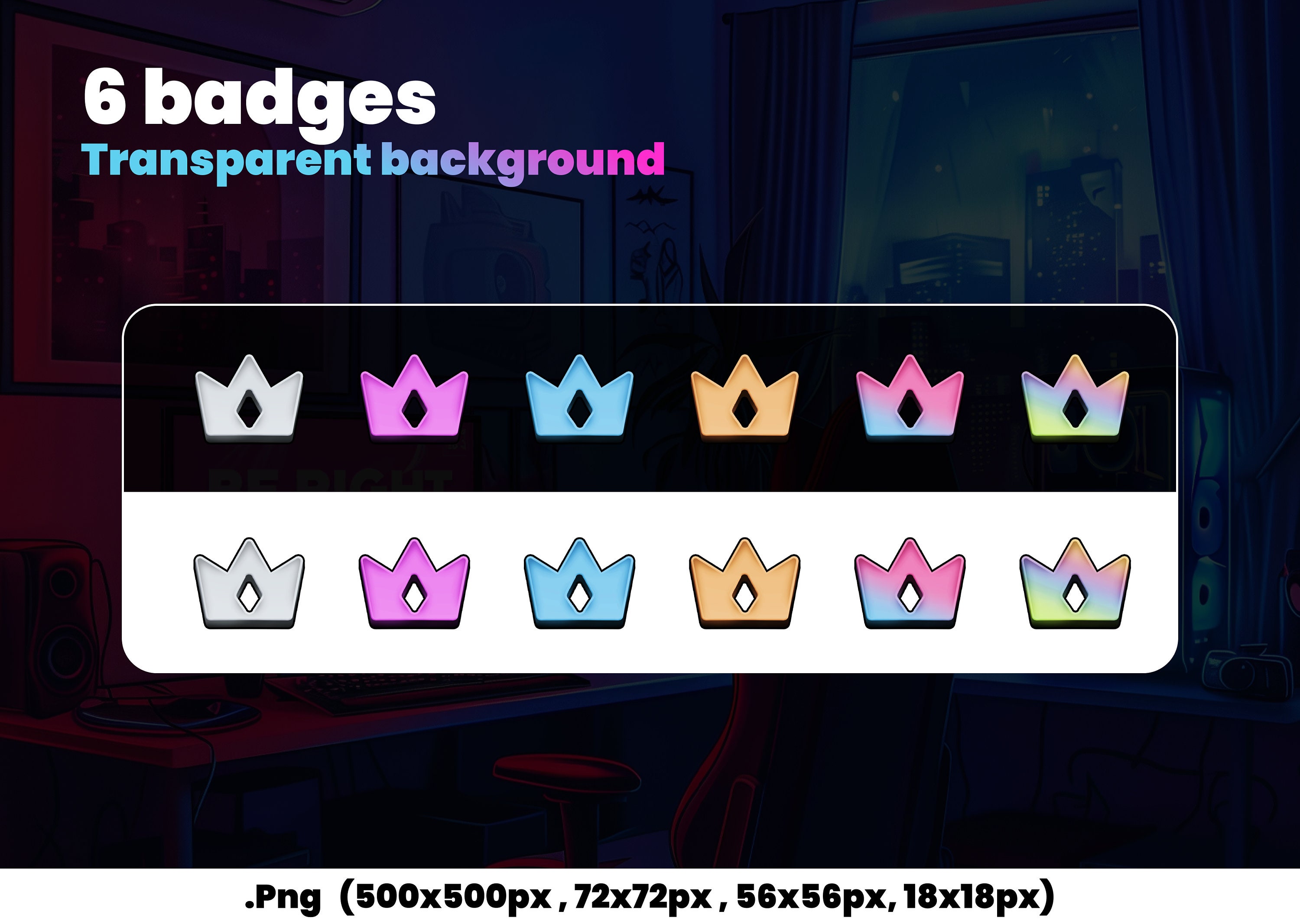 NEON GAMING ROOM Stream Package - Overlays Kit for Twitch - Animated ...