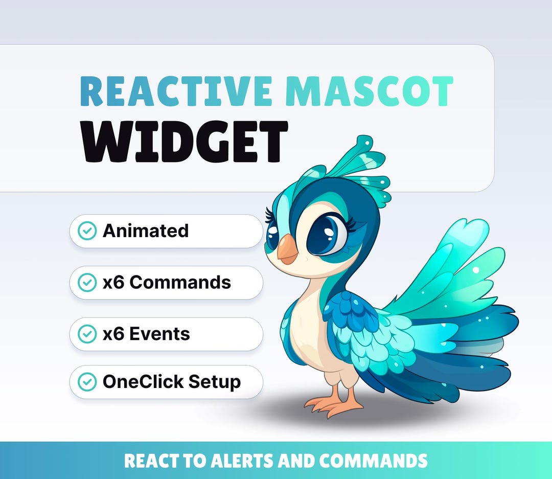 REACTIVE STREAM PET - Blue Bird - Twitch Widget - Hd Files - Instant ...