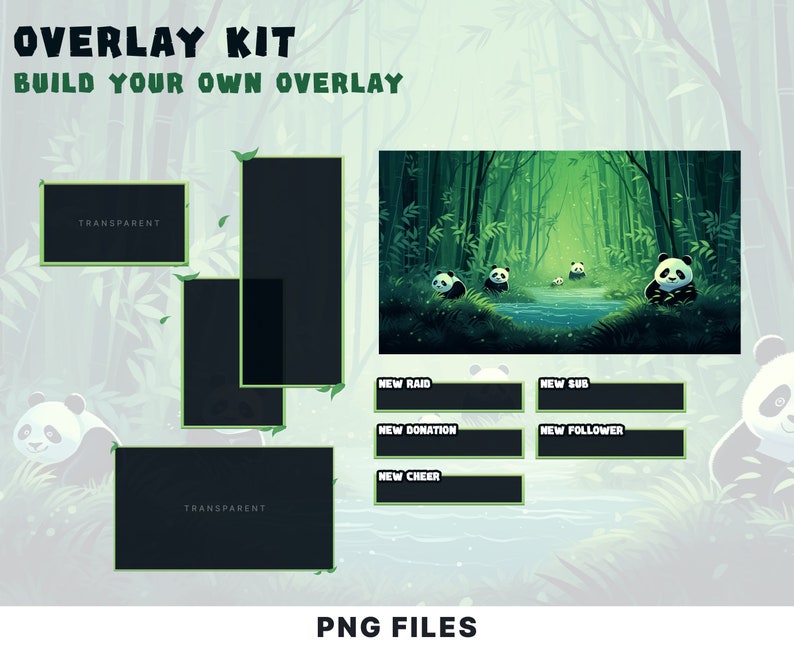 CUTE PANDA BAMBOO Stream Overlay // Full Package // Screens, Alerts ...