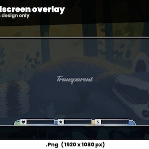 Cute Raccoon Overlays Kit - Twitch Stream Package - Animated Streampack ...