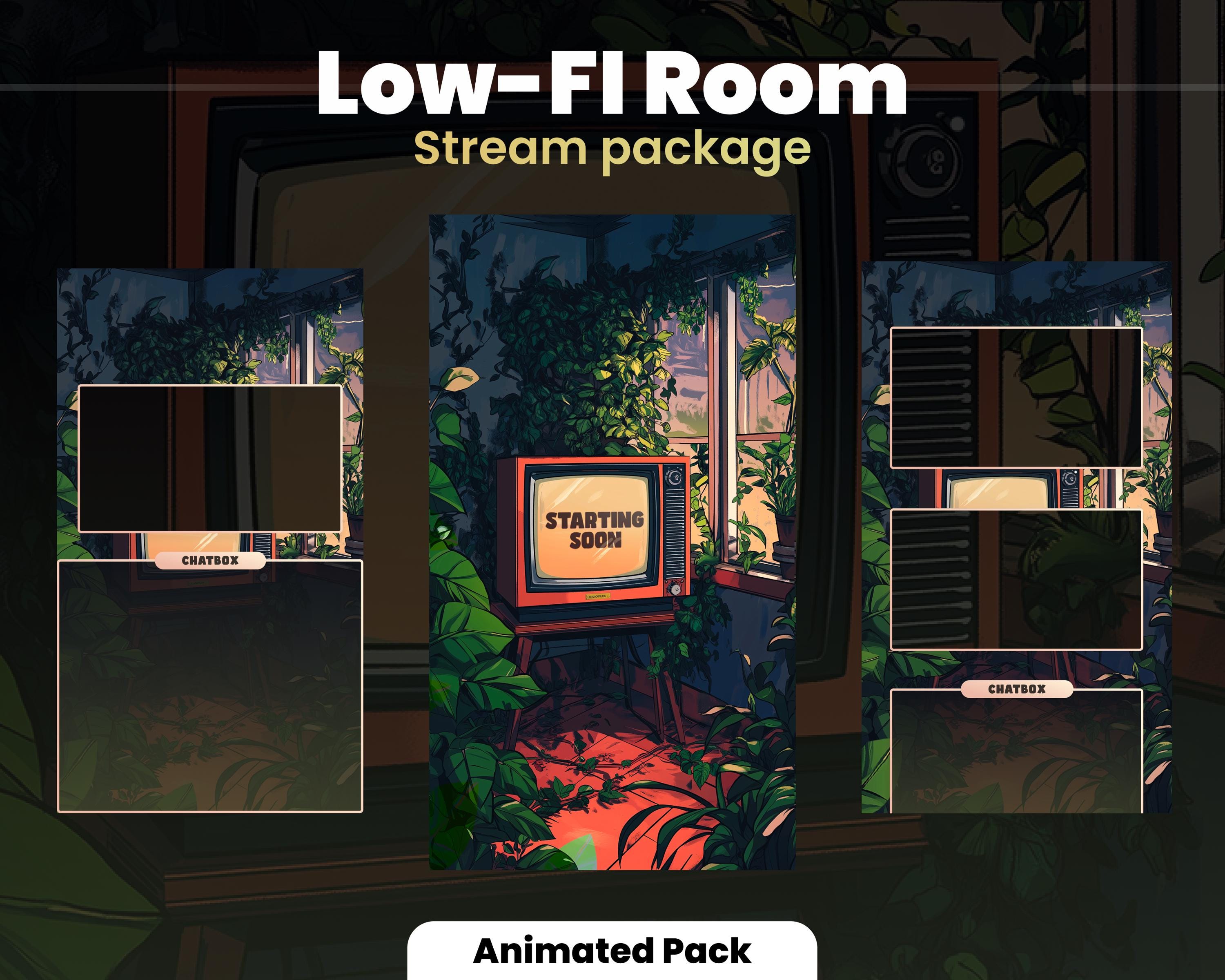 Low-fi Room // Tiktok Stream Pack | Animated | OBS | Phone Size | Low ...