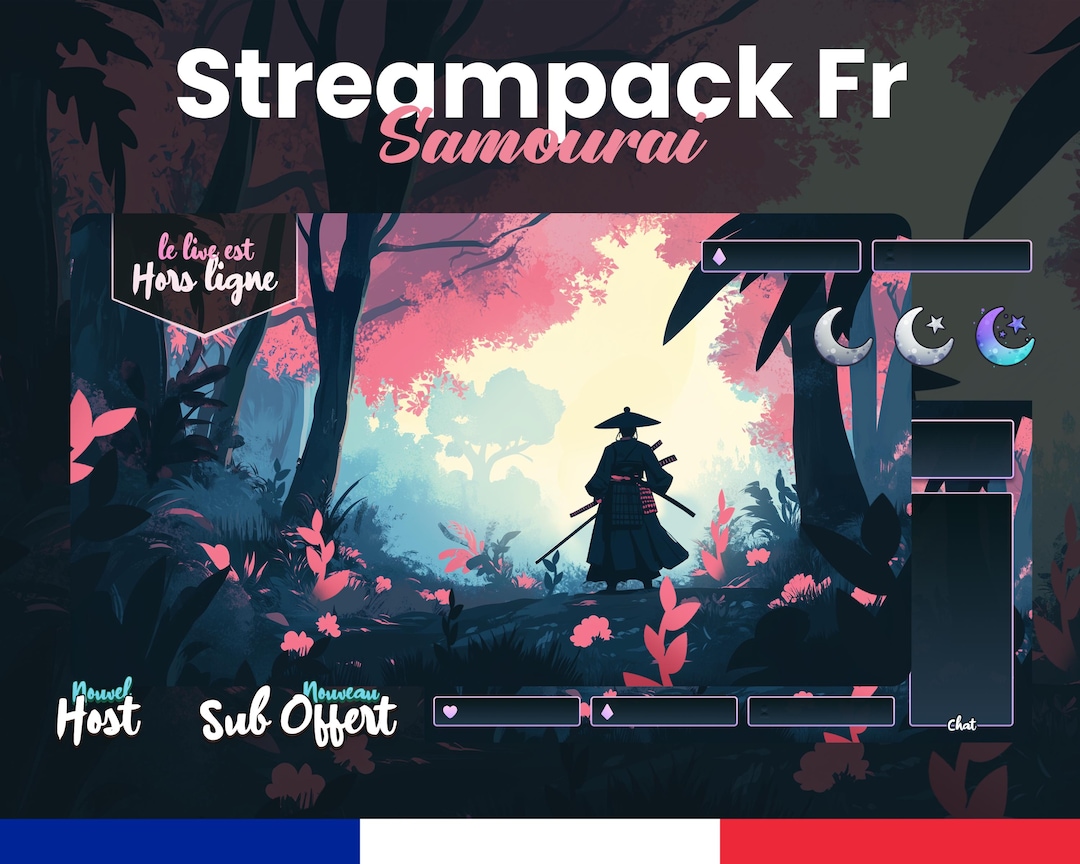 Samurai Stream Overlay Kit – Japanese Anime Twitch Overlay (FR) - Etsy