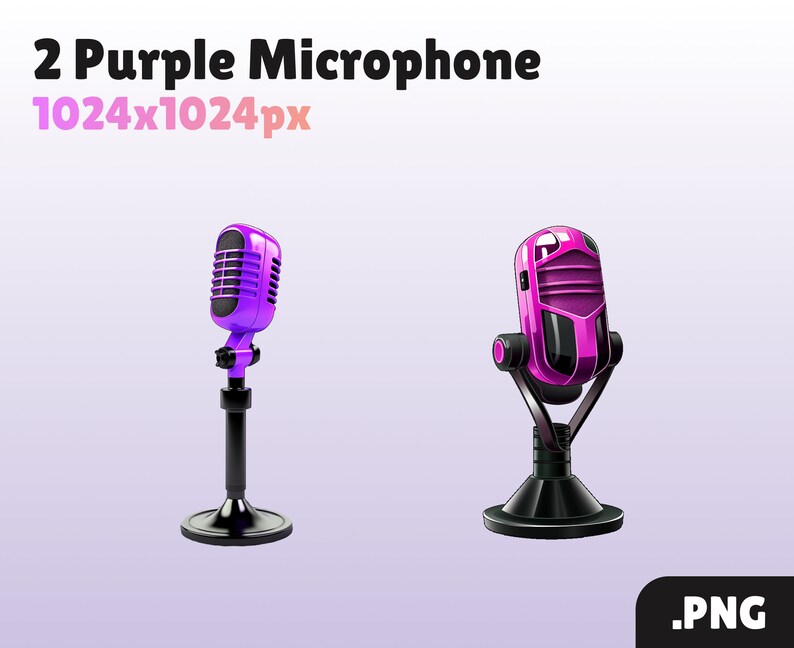 Vtuber Microphone Stream Asset – Multicolored Mic Kit (instant Download ...