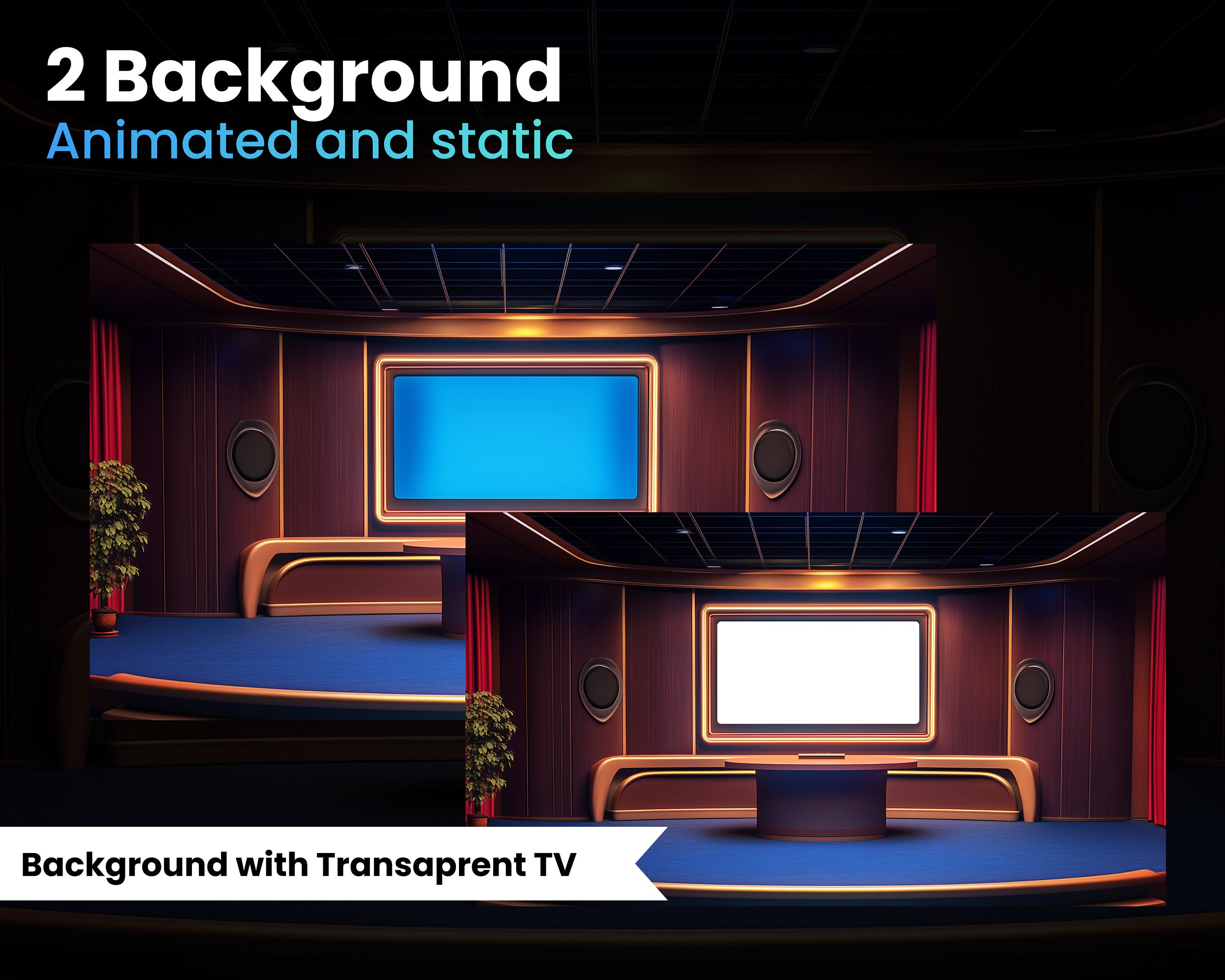 Vtuber Talk Show Kit - Animated Stream Background, Podcast Assets - Etsy