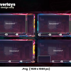 Low-fi Neon Room Stream Overlay | Animated | Overlay, Screen, Panels ...