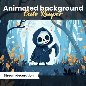 Stream Background - Illustrated Reaper - Cute Reaper in a Forest ...