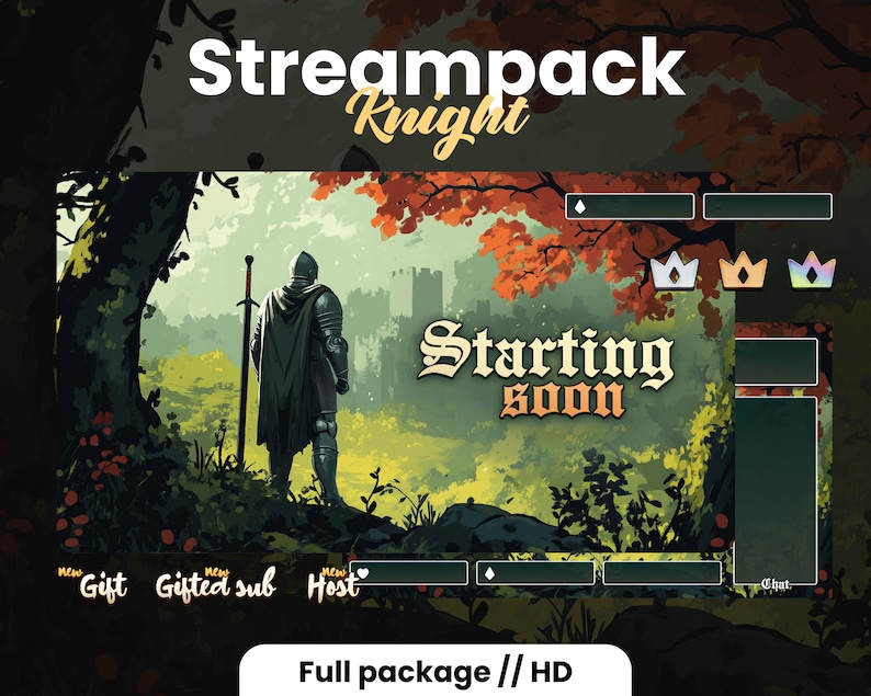 Twitch Streampack Knight | Epic Knights Overlays | OBS | Chivalery ...
