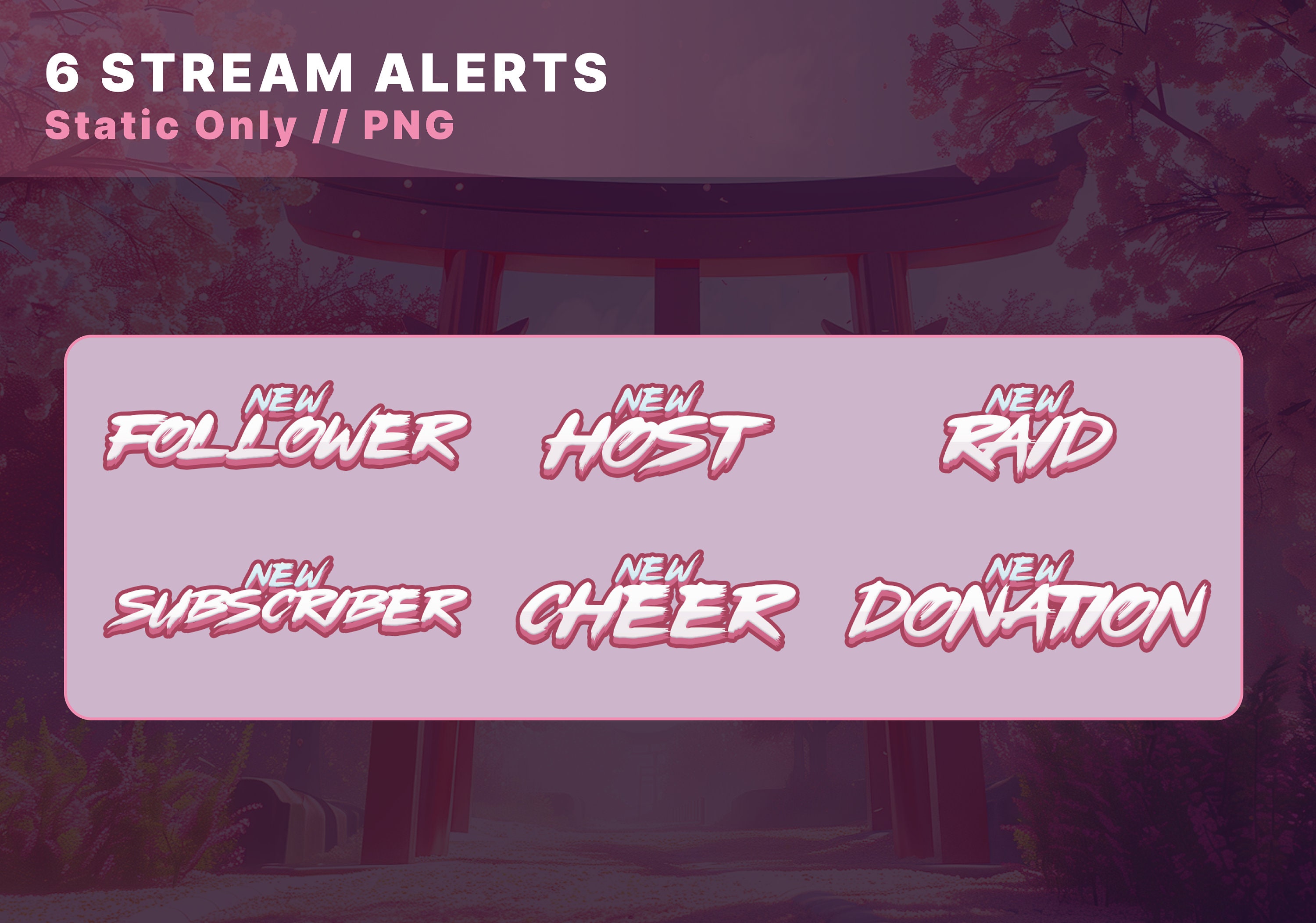 PINK SAKURA JAPAN Stream Pack Twitch Overlays Japan Theme Badges ...
