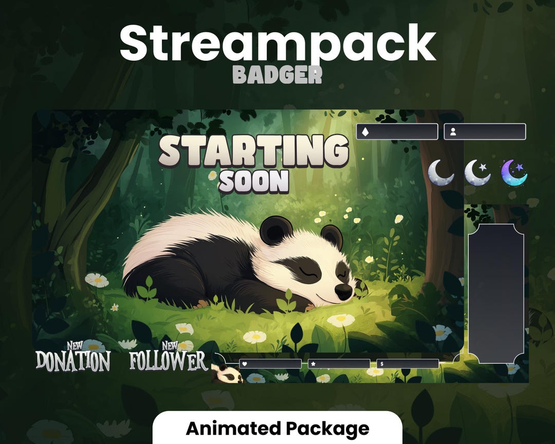 STREAMPACK - Badger | Animated Stream Package | 1920x1080px | Overlays ...