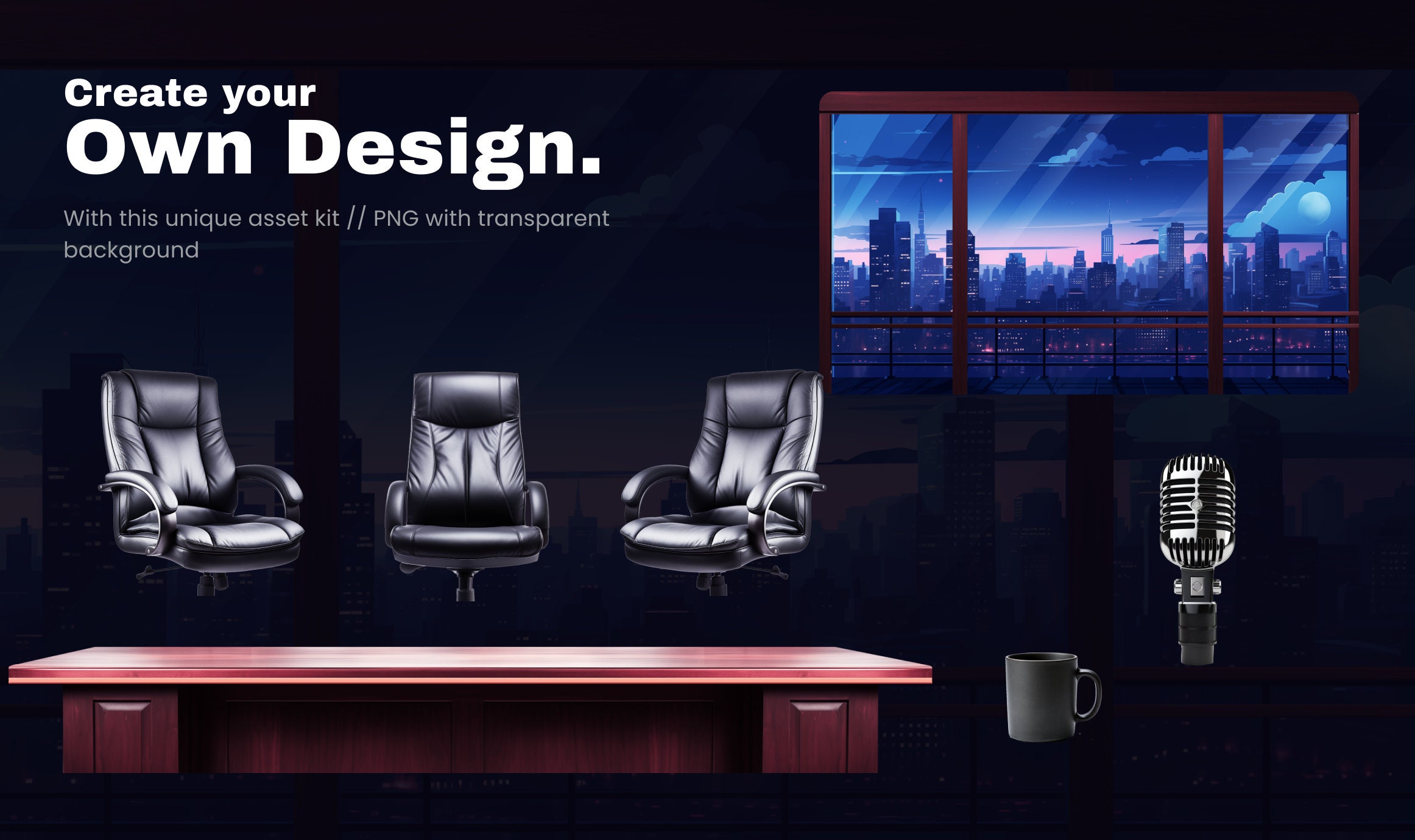 VTUEBR BACKGROUND - Late Night Talk Show - Animated Pngtuber Background ...