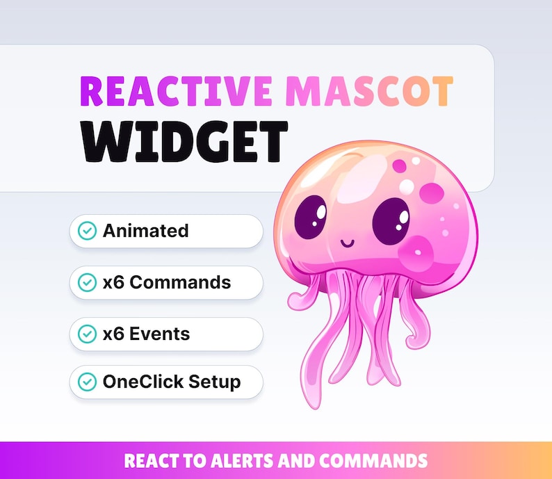 REACTIVE STREAM PET - Jellyfish - Twitch Widget - Hd Files - Instant ...