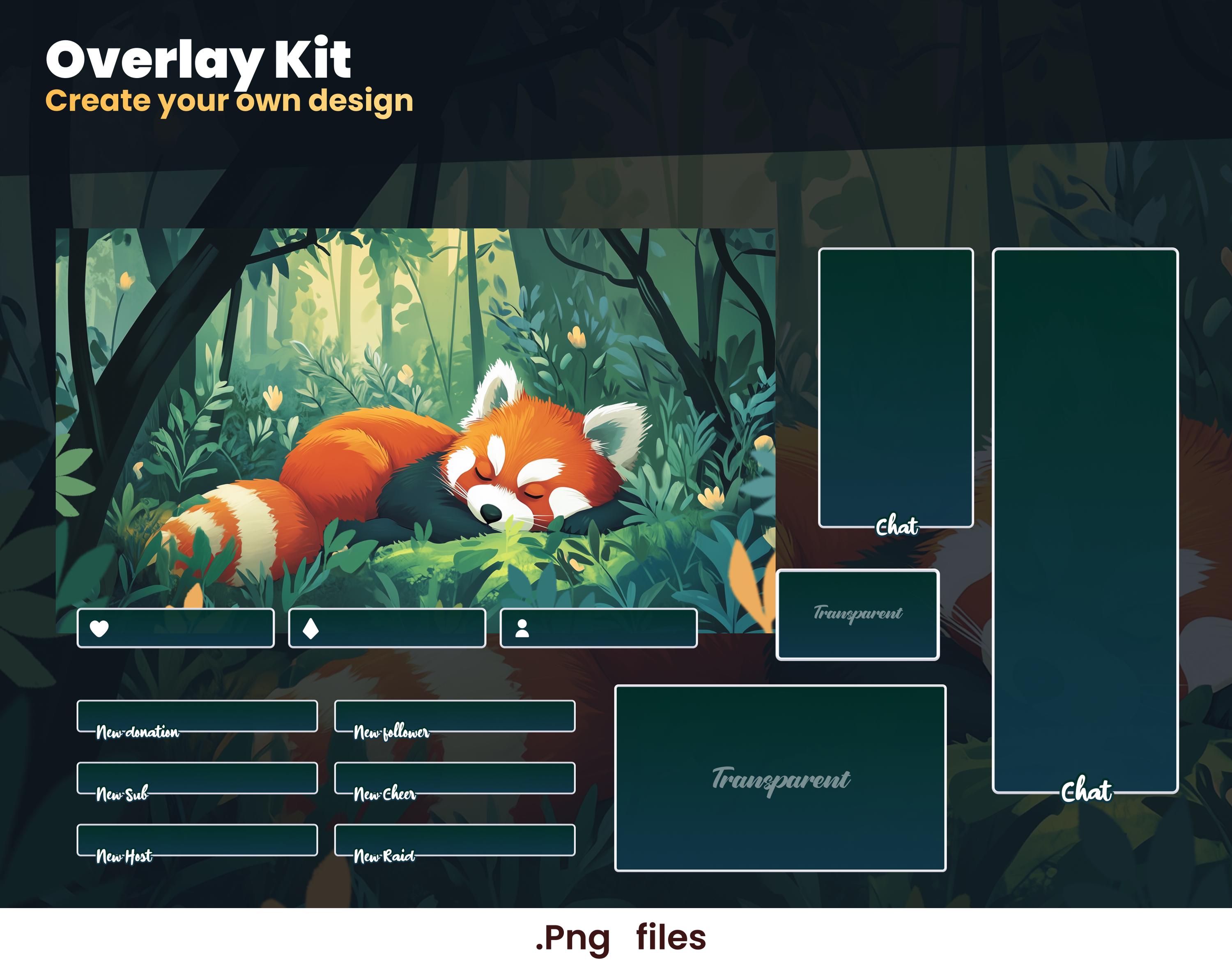 Twitch Overlays Red Panda | Streampack | Cute Red Panda Sleeping in a ...