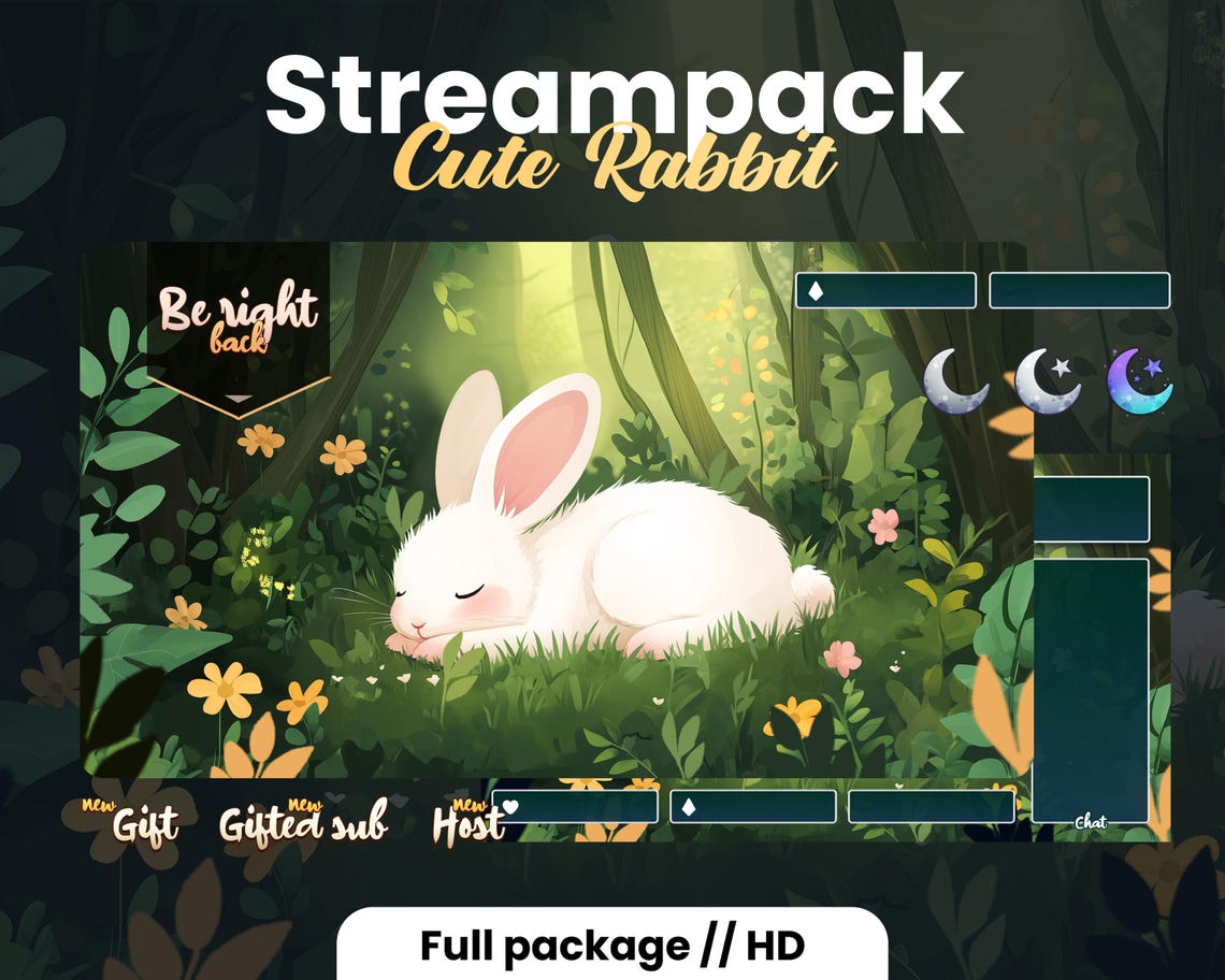 STREAMPACK Cute Rabbit - Illustrated Forest - Animated Pack - Twitch ...