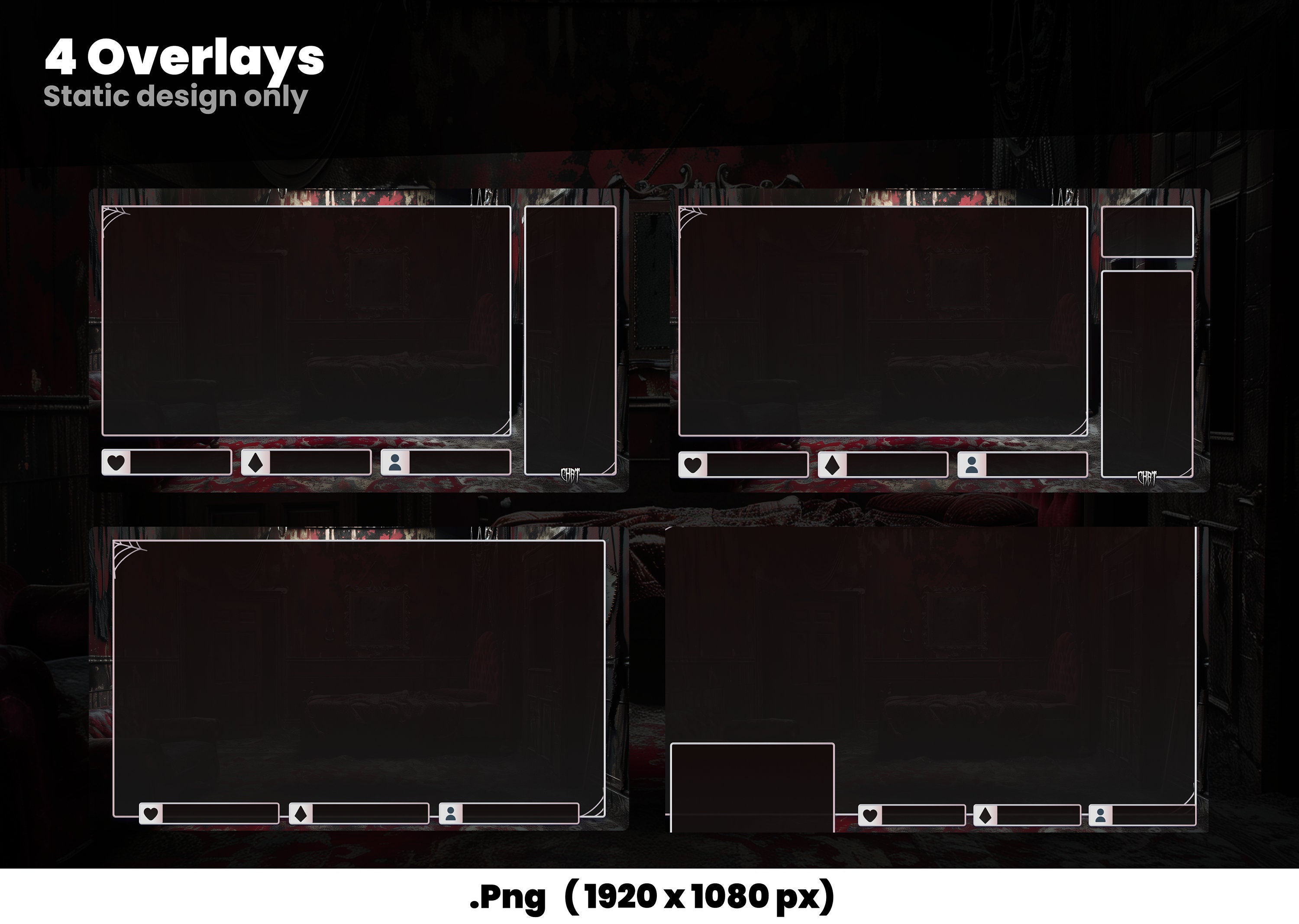HORROR ROOM Twitch Stream Package Animated Streampack Black and Red ...