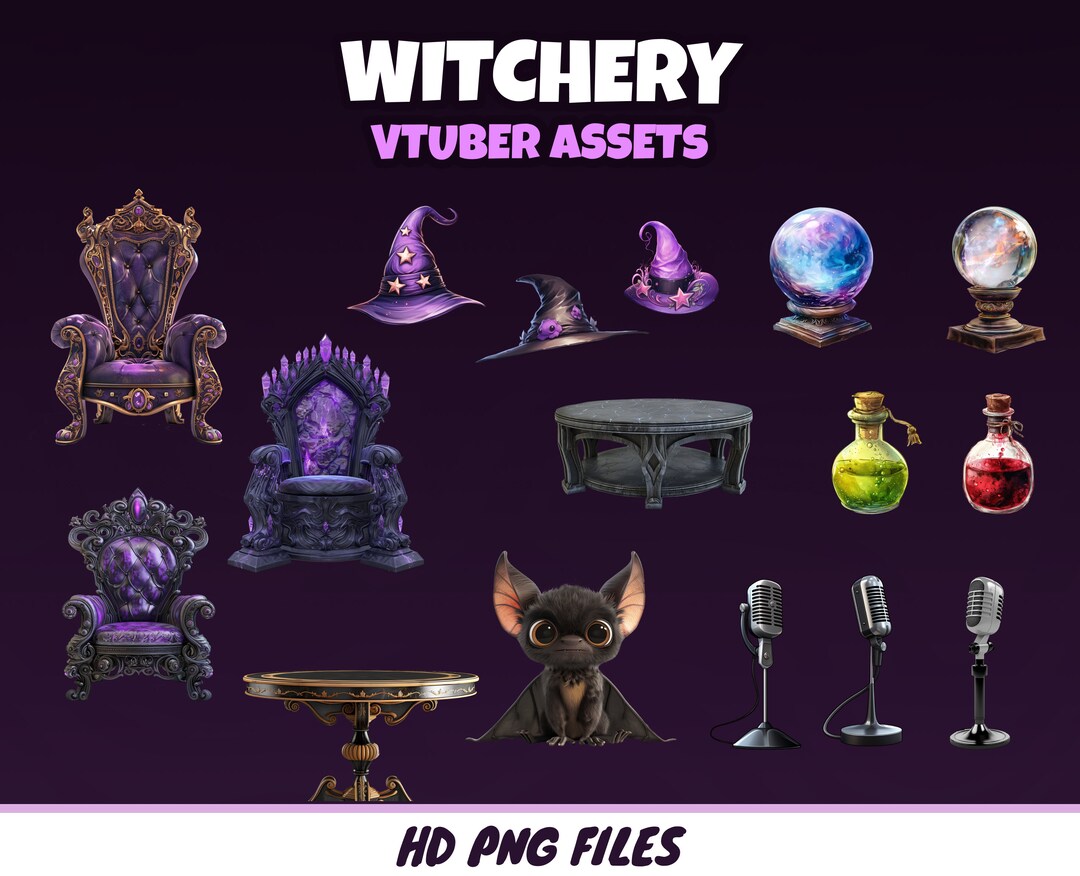 WITCHERY VTUBER KIT - Full Pngtuber Assets Pack - Magic and Witchery ...