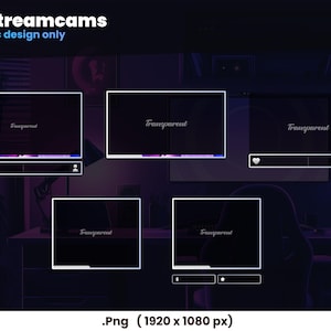 Low-fi Neon Gaming Room Overlays Pack | Twitch Stream Package ...