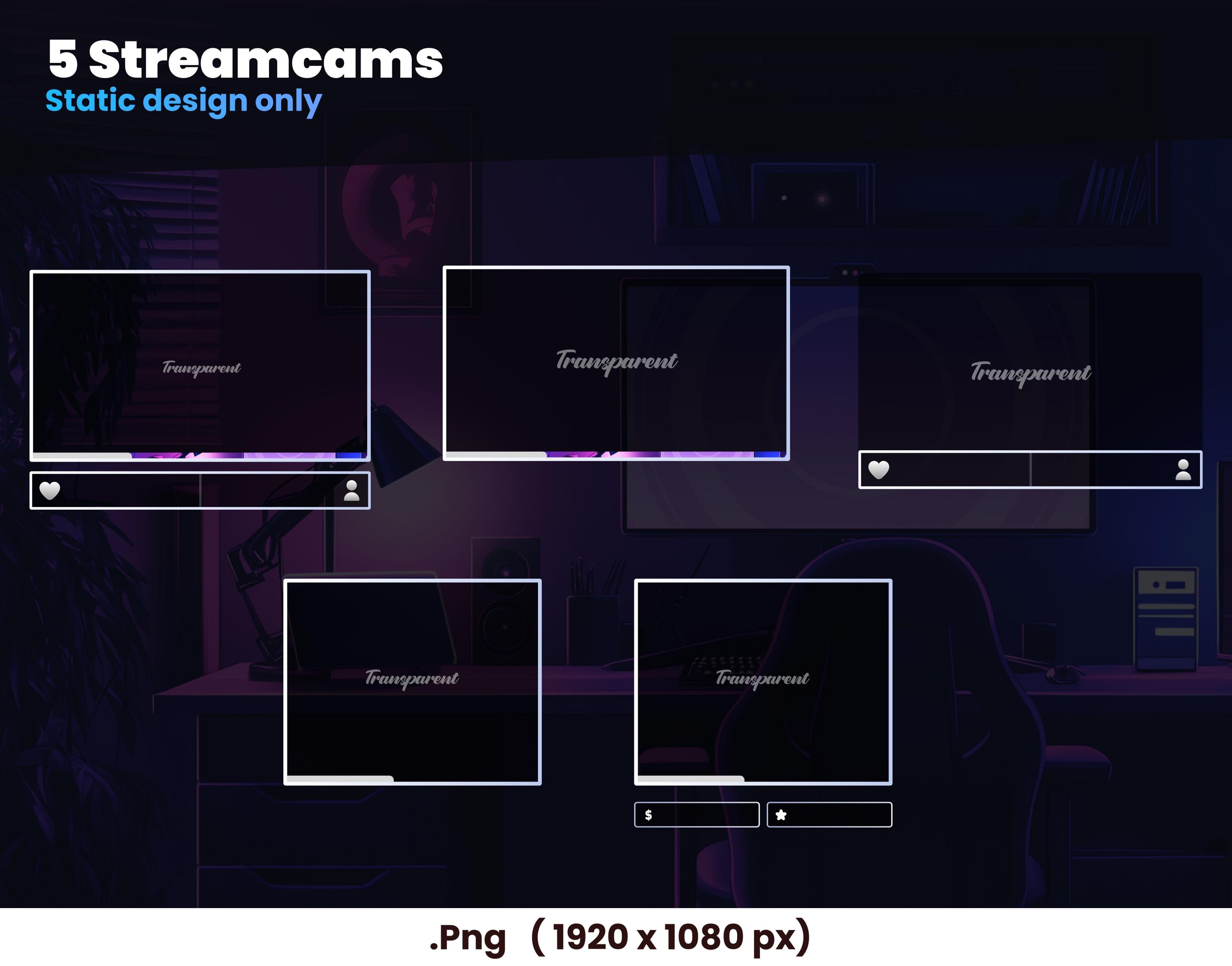 Low-fi Neon Gaming Room Overlays Pack | Twitch Stream Package ...