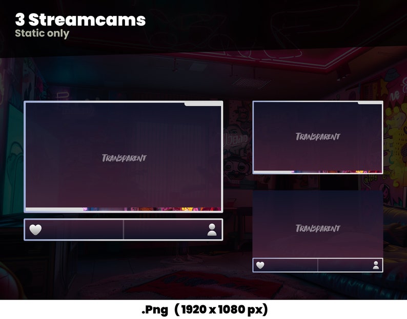 Low-fi Neon Room Stream Overlay | Animated | Overlay, Screen, Panels ...