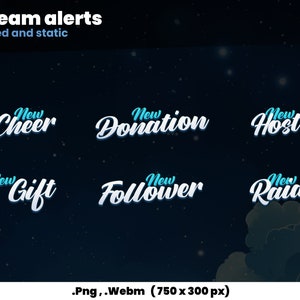 MOONLIGHT TIKTOK STREAM Package - Blue Night Sky With Cute Stars ...