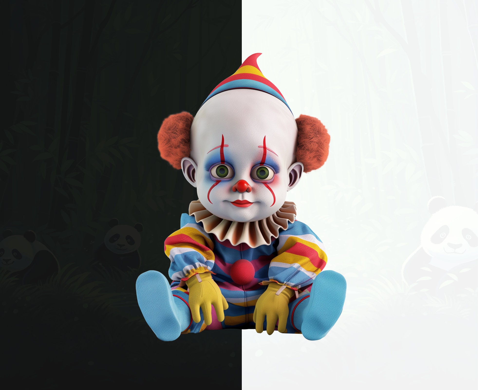 VTUBER PET Baby Clown Spooky Stream Assets Horror Animated Baby Clown ...