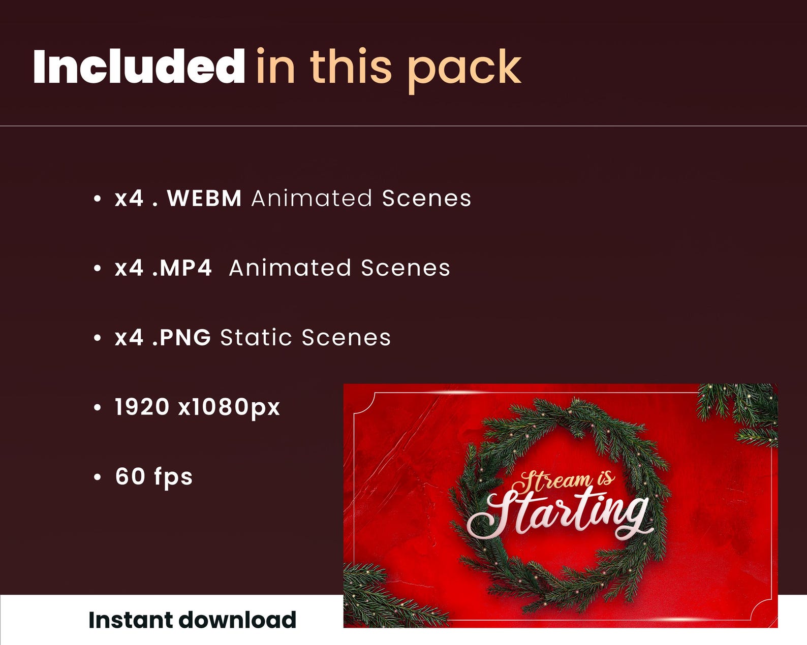 X4 Animated Stream Scenes - Christmas Edition - Twitch / Youtube / Kick ...