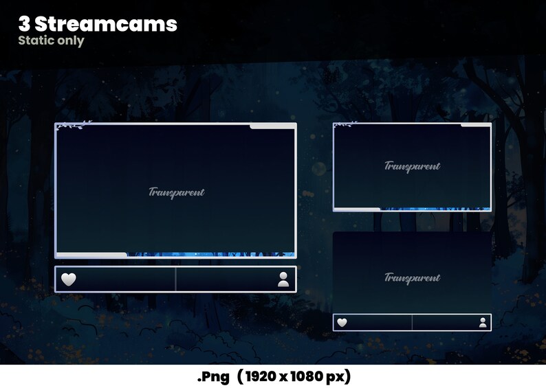 BLUE FOREST Stream Pack Magic Forest Overlays Kit Blue and Black ...