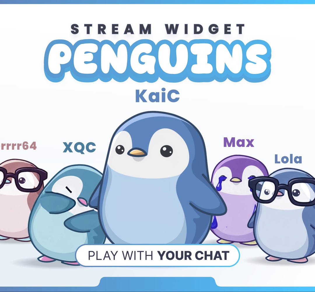 STREAM WIDGET - Penguins - Streamelement Widget - Work With Twitch and ...