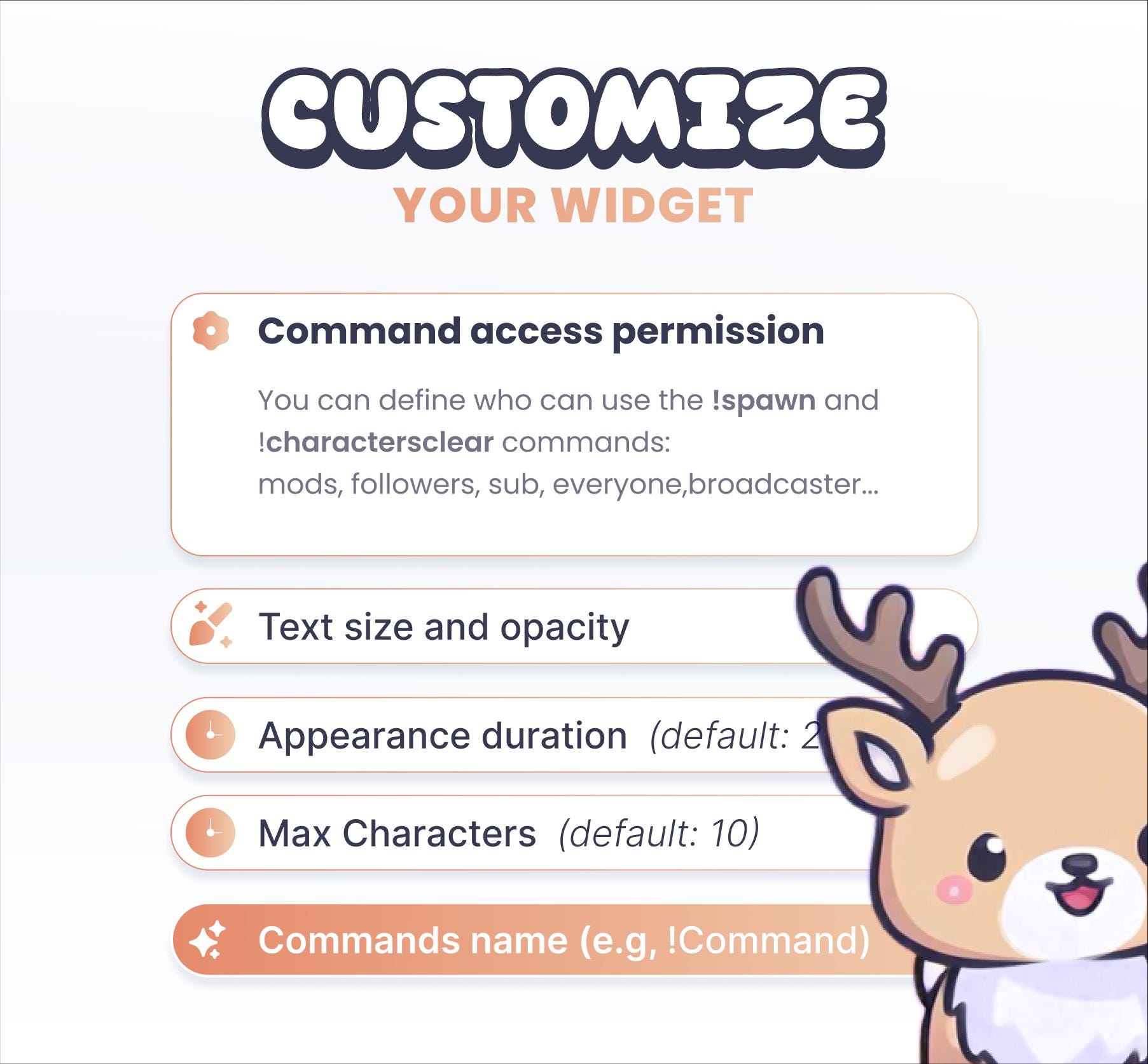 STREAM WIDGET - Cute Deer // Twitch & Youtube - Streamelements (instant ...