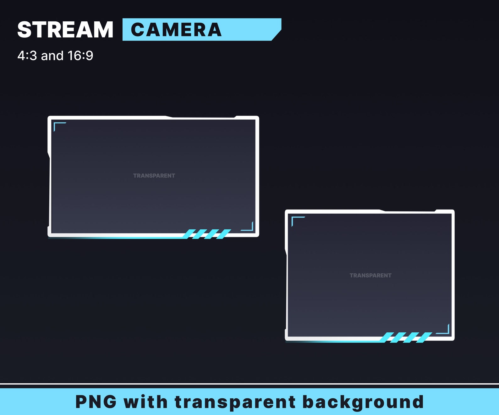 ANIMATED STREAM OVERLAY Cyber Minimalist Black Blue Twitch and Obs ...