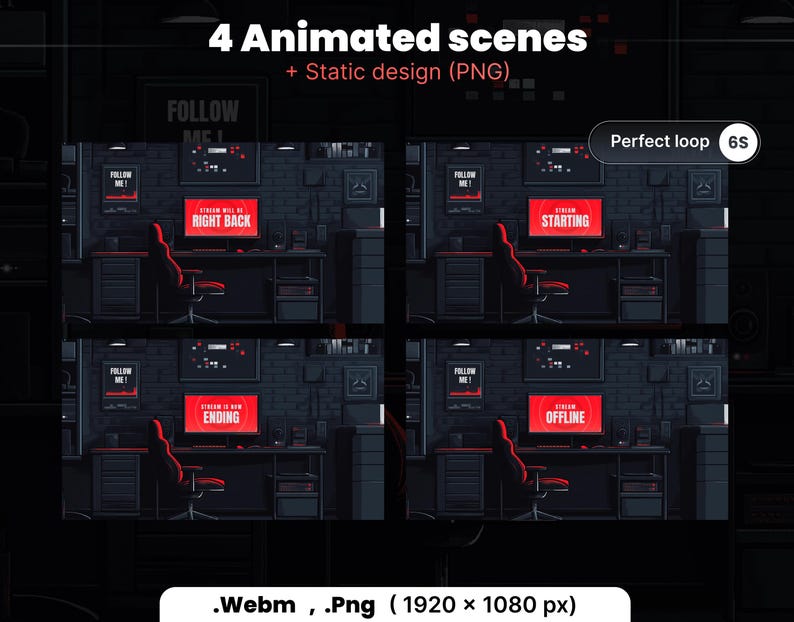 Red Hacker Stream Package - 1920x1080px - Animated - Black and Red ...