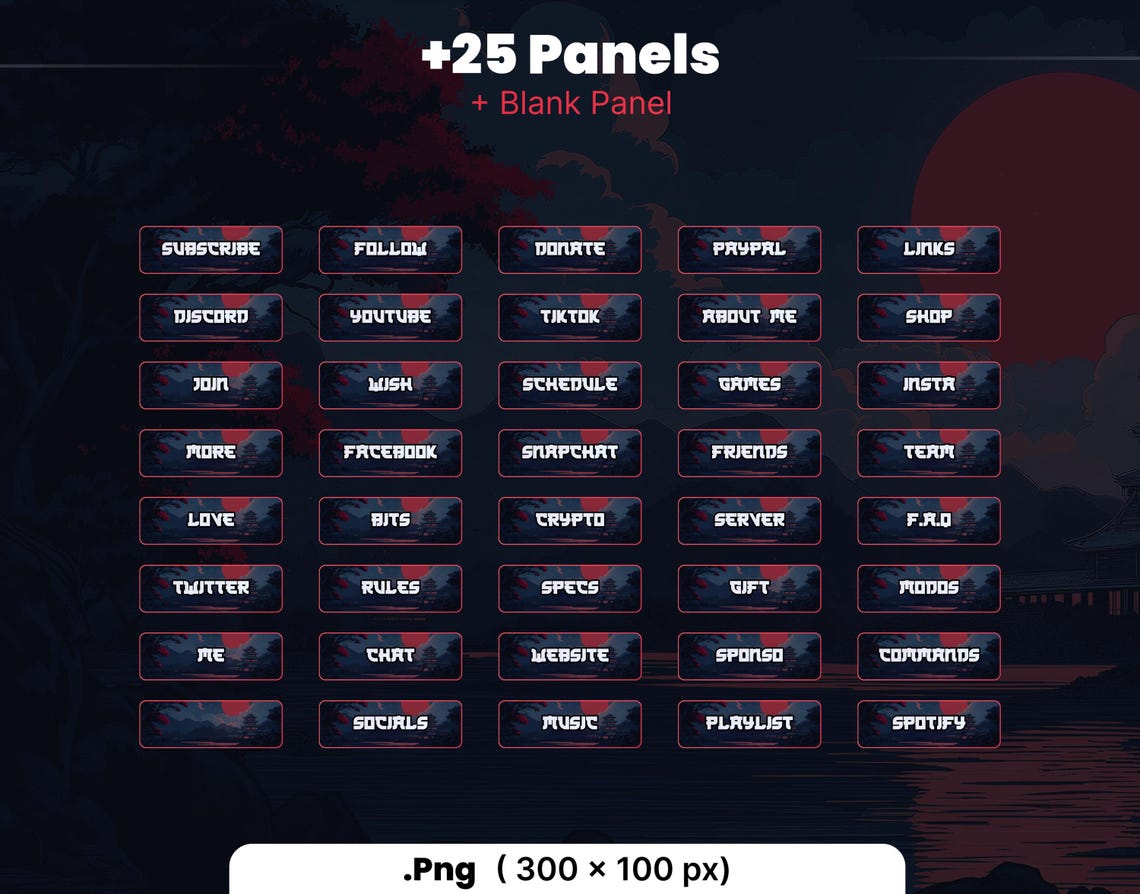 Low-fi Japan // Stream Package - 1920x1080px - Animated - Black and Red ...