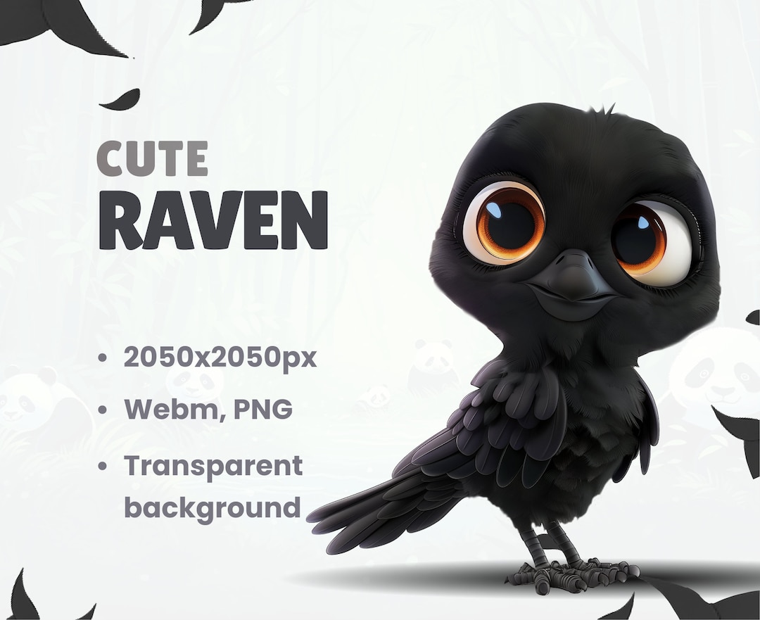 Animated Chibi Raven Pet – Twitch Stream Decoration (instant Download ...