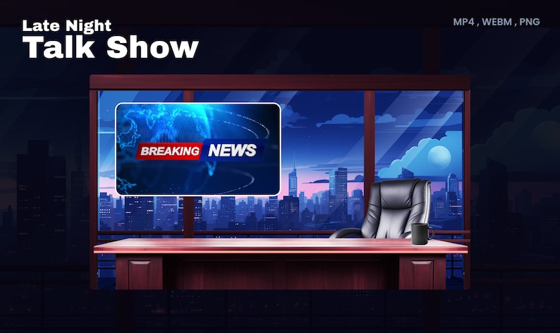 VTUEBR BACKGROUND - Late Night Talk Show - Animated Pngtuber Background ...