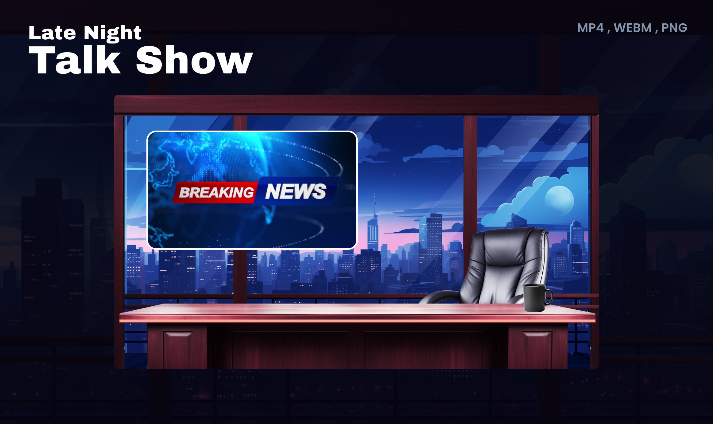 VTUEBR BACKGROUND - Late Night Talk Show - Animated Pngtuber Background ...