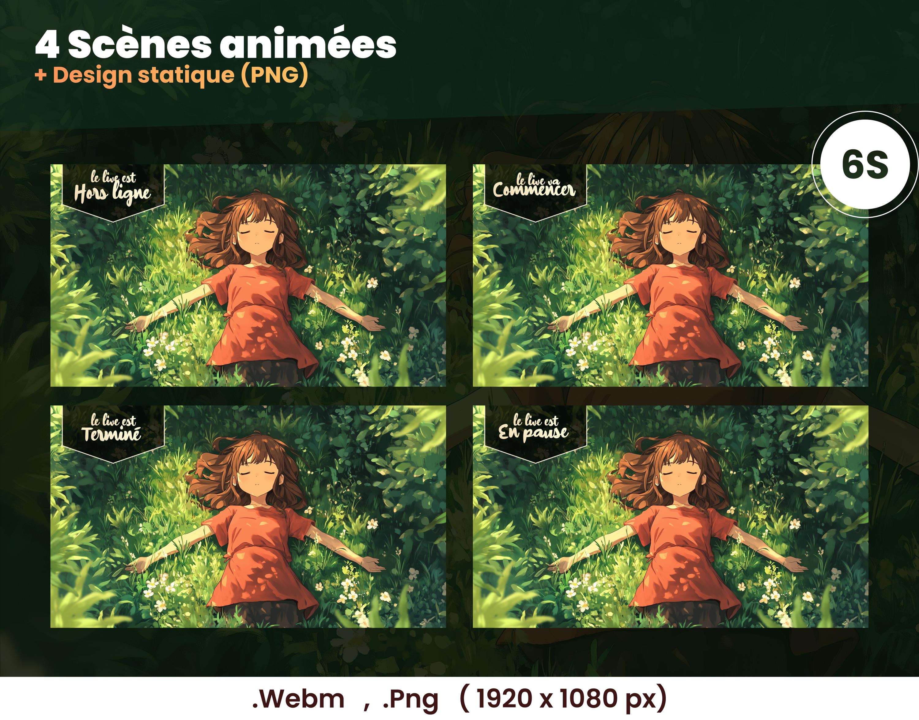 Anime Girl Stream Overlay Kit – Manga Scene, Alerts, Panels (FR) - Etsy