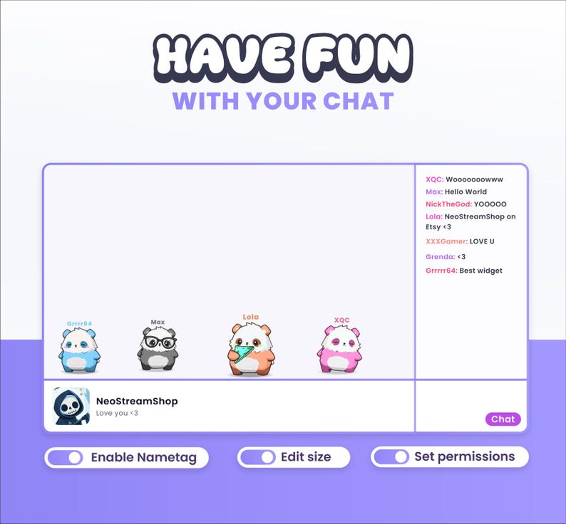 STREAM WIDGET - PANDAS // Twitch & Youtube - Work With Streamelements ...