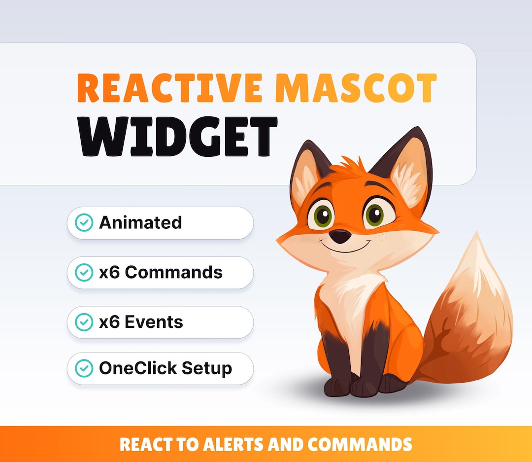 REACTIVE STREAM PET - Fox - Twitch Widget - Hd Files - Instant Download ...