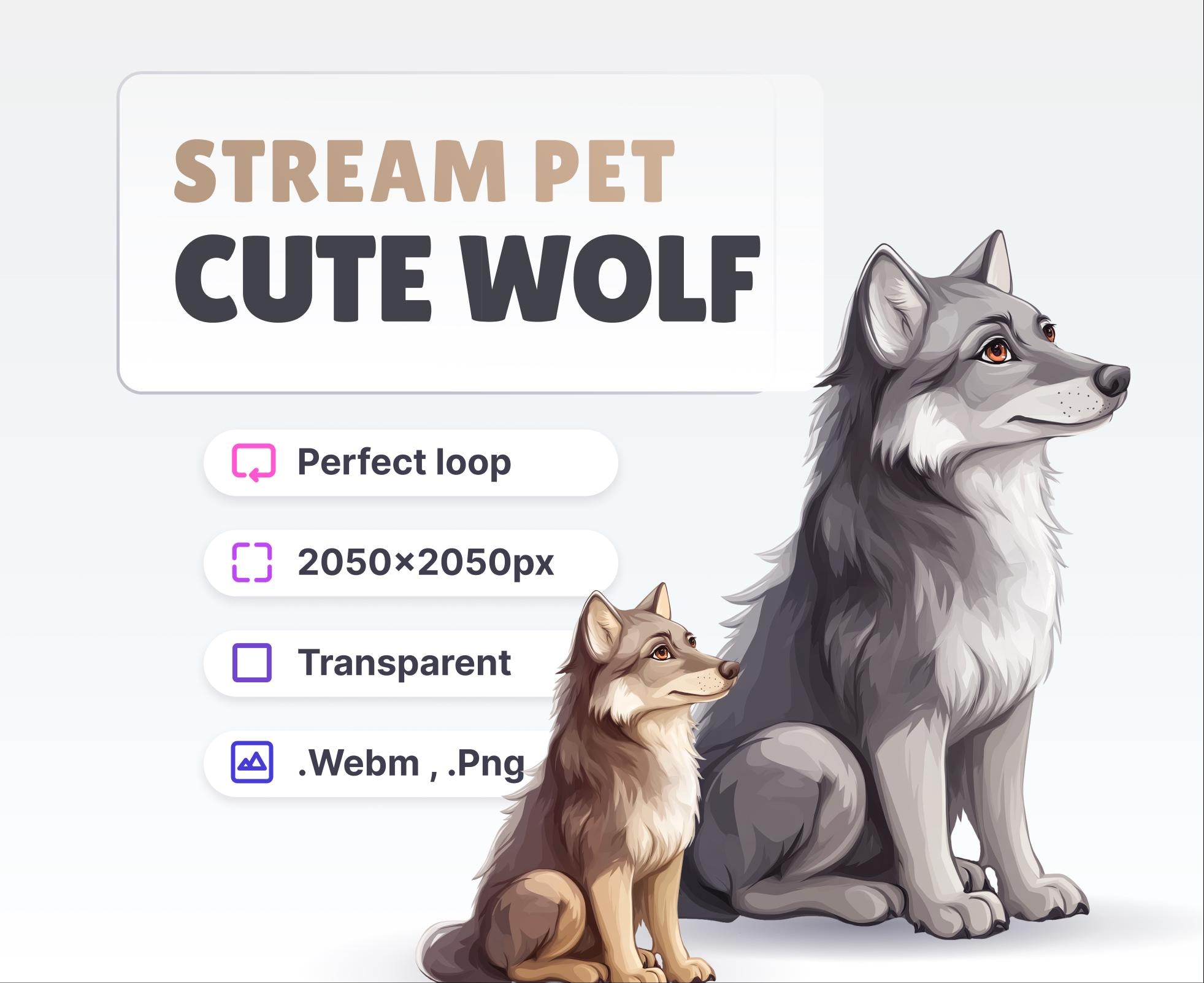 STREAM PET - Cute Wolf - Animated - Perfect Loop - Hd Files ...