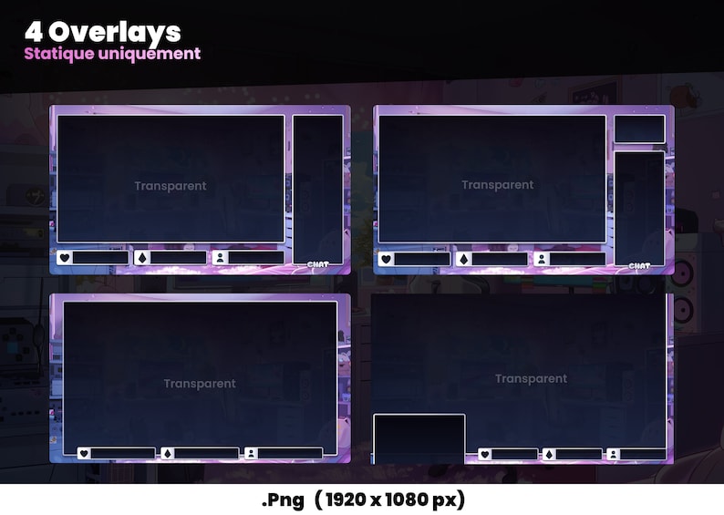 CUTE KAWAI STREAMPACK - French Stream Package - Purple and Pink - Cute ...