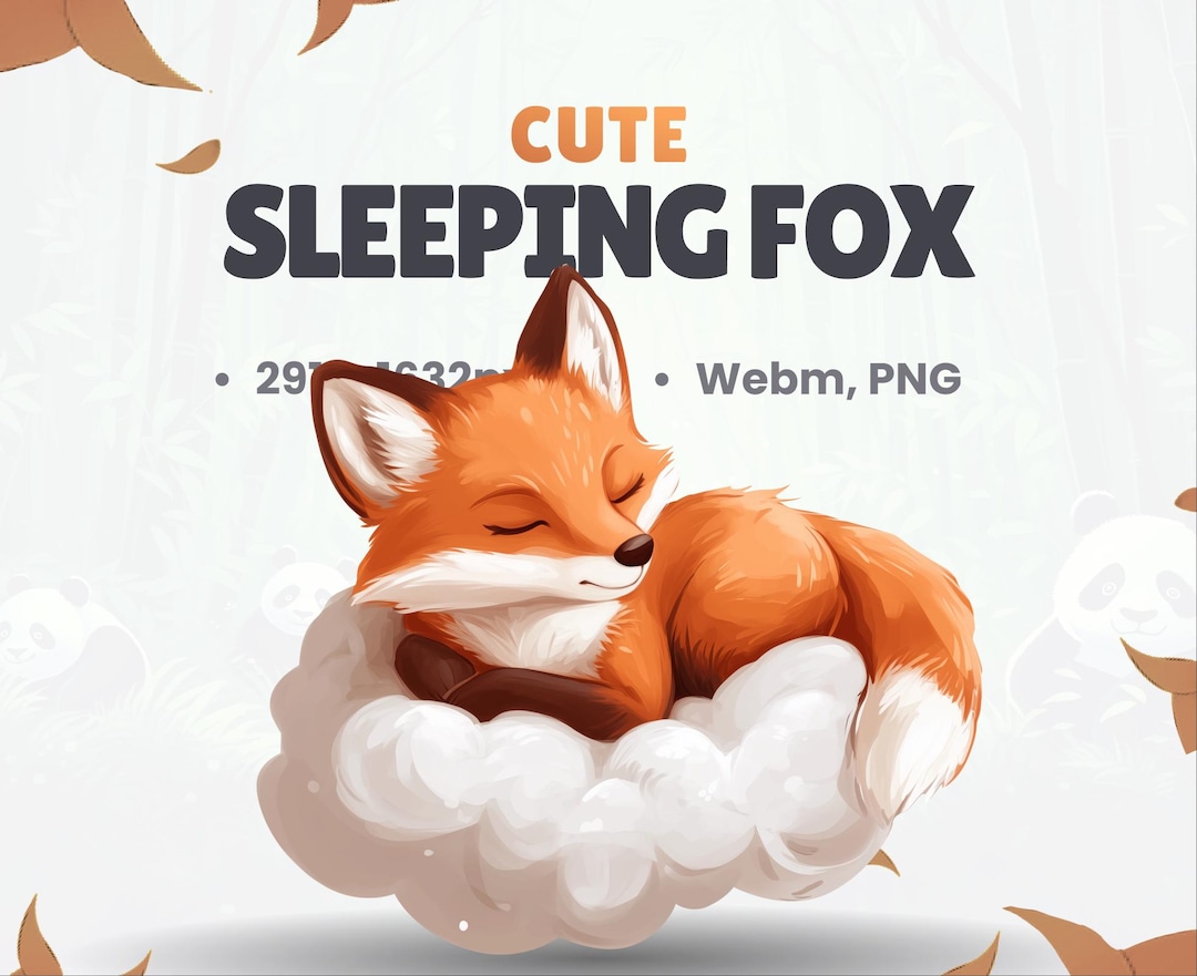 Stream Pet | Animated Sleeping Fox | Vtuber Twitch Overlay (webm, PNG ...