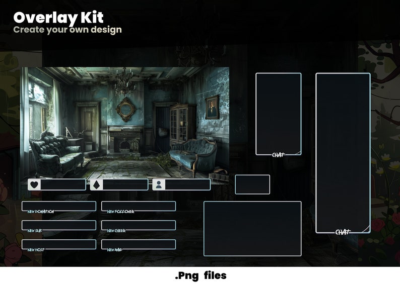 Horror Animated Stream Overlay - Twitch Spooky Stream Package - Dark ...