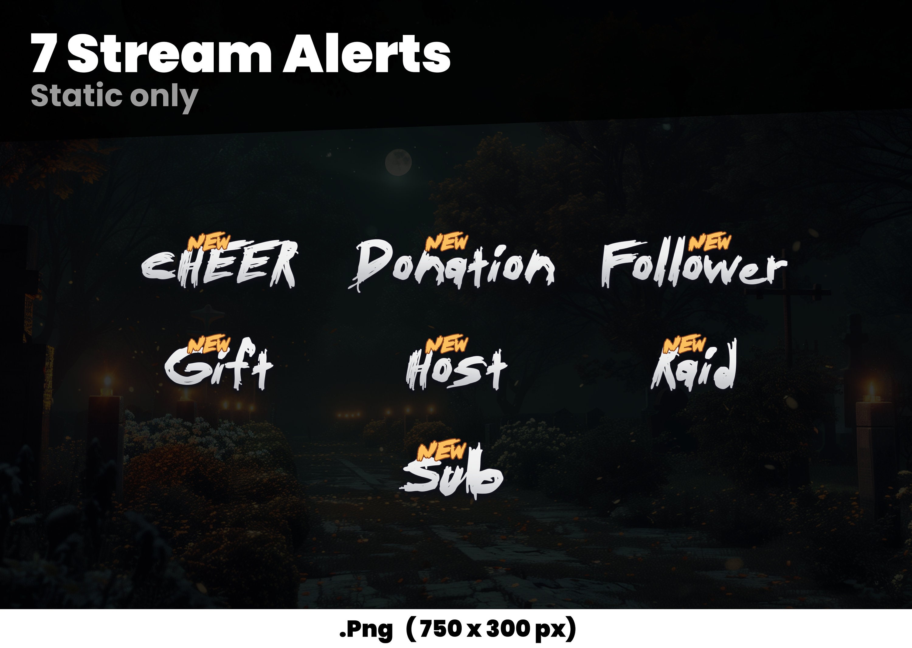 Spooky Horror Stream Overlay Animated Dark Graveyard for Twitch and Obs ...