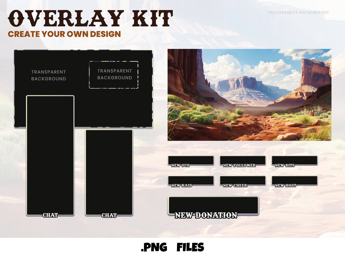 WESTERN Twitch Stream Package Animated Orange and Yellow Texas Canyon ...