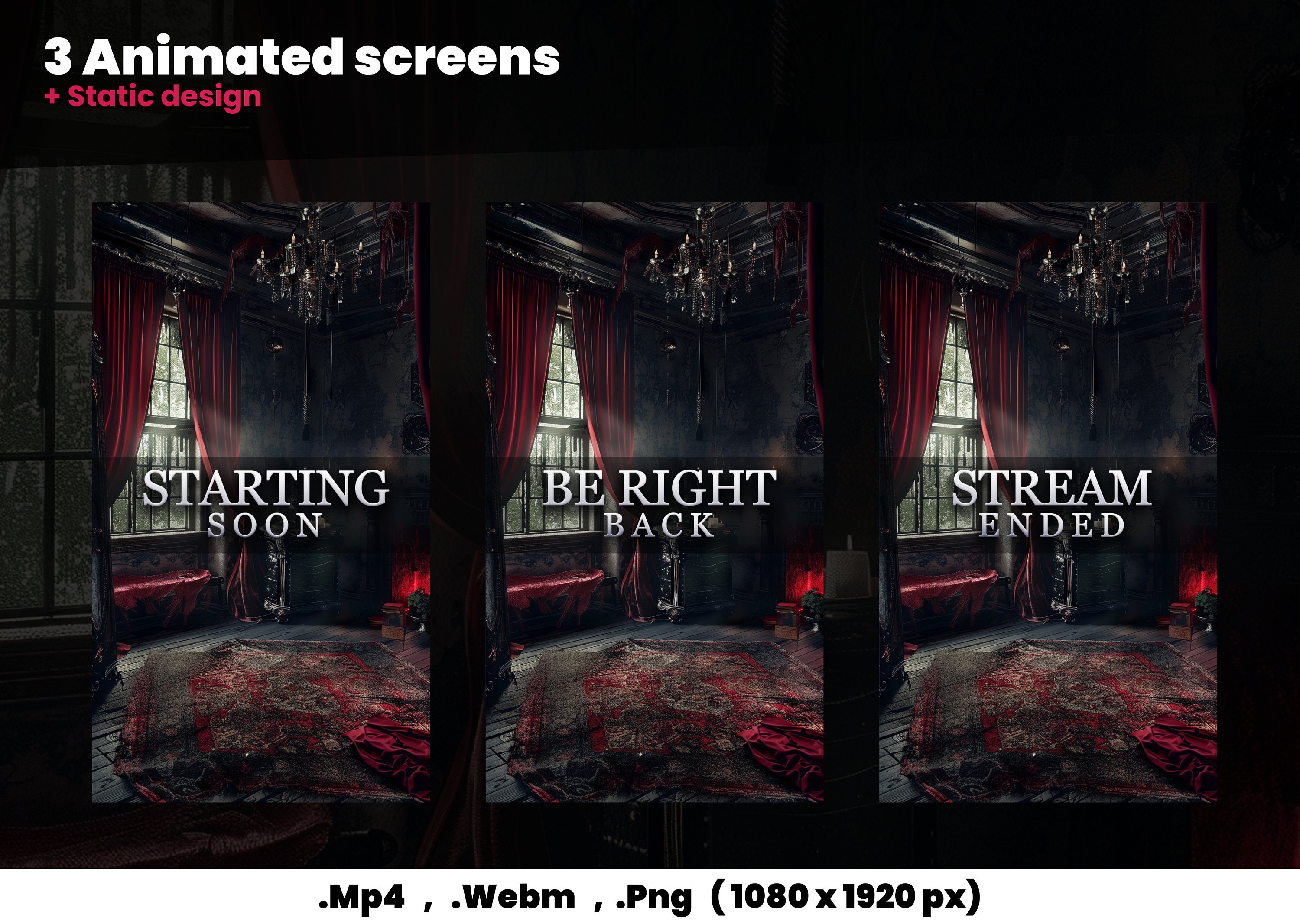 TIKTOK STREAM PACKAGE Vampire Tiktok Overlays Dark Phone Overlays Red ...