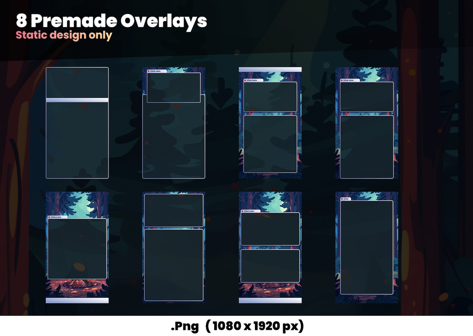 CAMPFIRE TIKTOK STREAMAPCK - Animated Tiktok Overlays - Nature Night ...